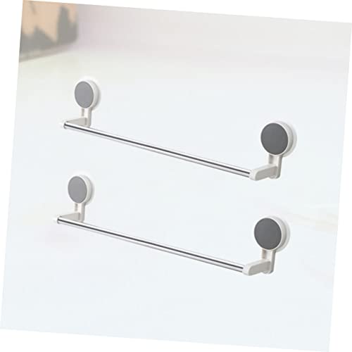 Wall Mounted Towel Holder 2pcs Suction Cup Towel bar Suction Cup Towel Rack Towel Rack with Shelf White Pot Cover Shelf Towel Shelf Pot Cover Rack no Trace Lid Rack Individual