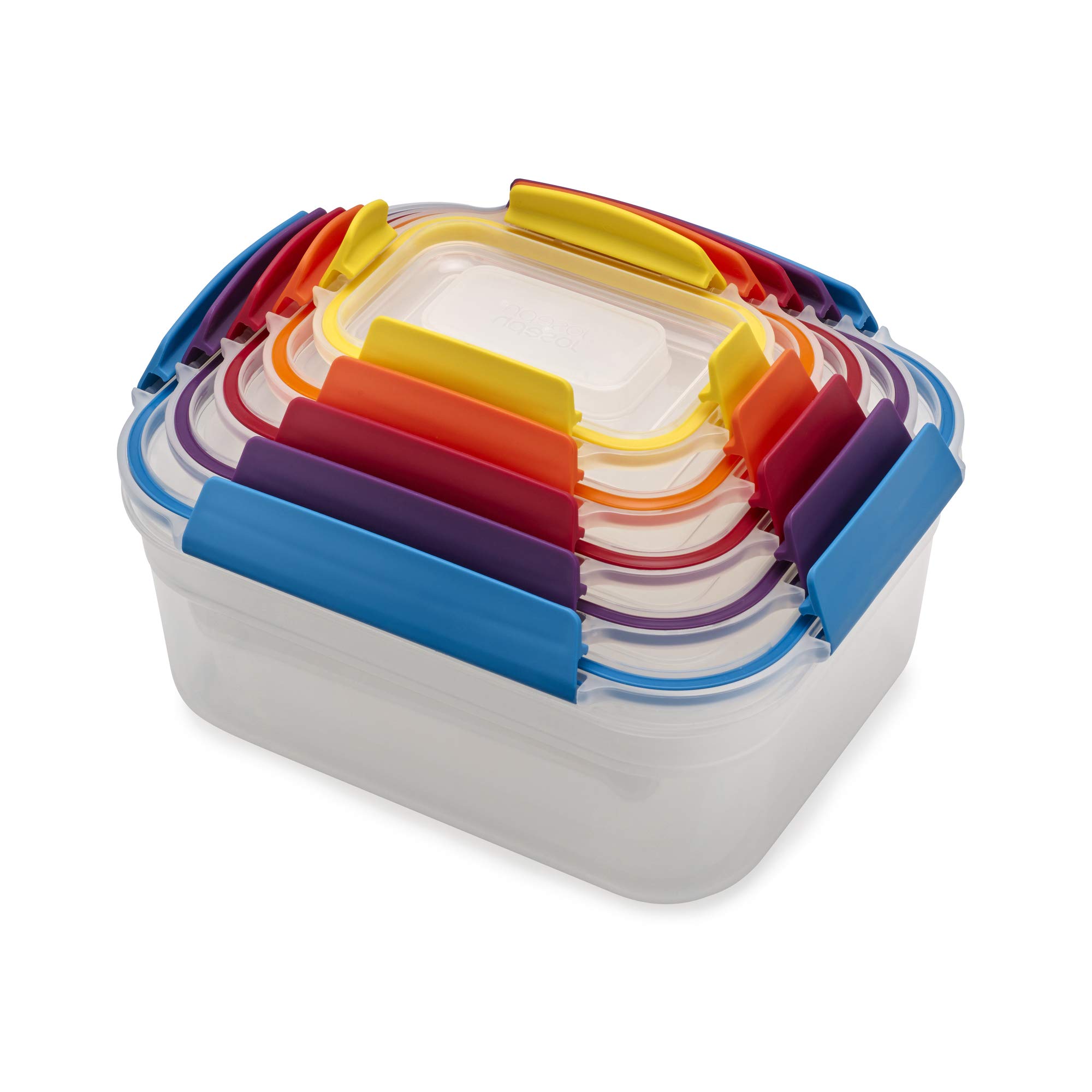 Joseph Joseph Nest Lock 10-Piece Food Storage Container Set + Nest Measure 8-Piece Measuring Cup and Spoon Set