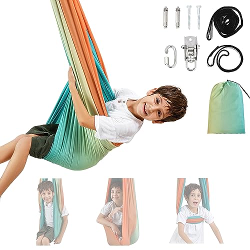 Sensory Swing Indoor Outdoor for Kids, Therapy Swing for Kids, Swing Hammock for Child & Adult with Autism(Double Layer)