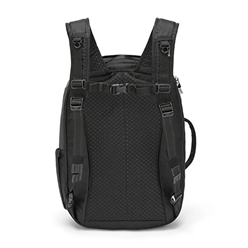 Pacsafe Vibe 28 Liter Anti Theft Commuter Backpack Opens Suitcase Style and Fits 16 inch Laptop Casual Daypack, Black, One Size