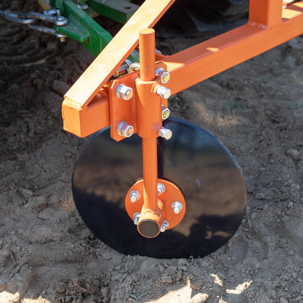 Titan Attachments 3 Point 48" Adjustable Disc Bedder Fits Cat 1 Tractors, Quick Hitch Compatible, Cultivator Garden Bedder and Hiller Attachment, 16" Disc Blades for Outdoor Field Work