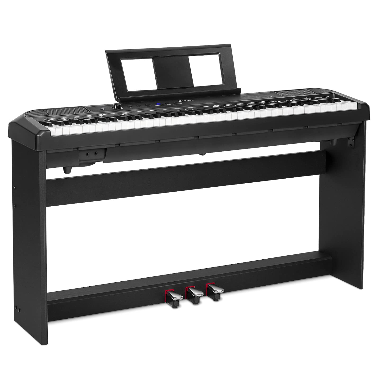 Duoliemi 88 Key Digital Piano for Beginner, 88 Key heavy hammer action Digital Piano, Full-Size Electric Piano Weighted Keyboard, Three pedals, Dual Headphone Jack, Power Adapter
