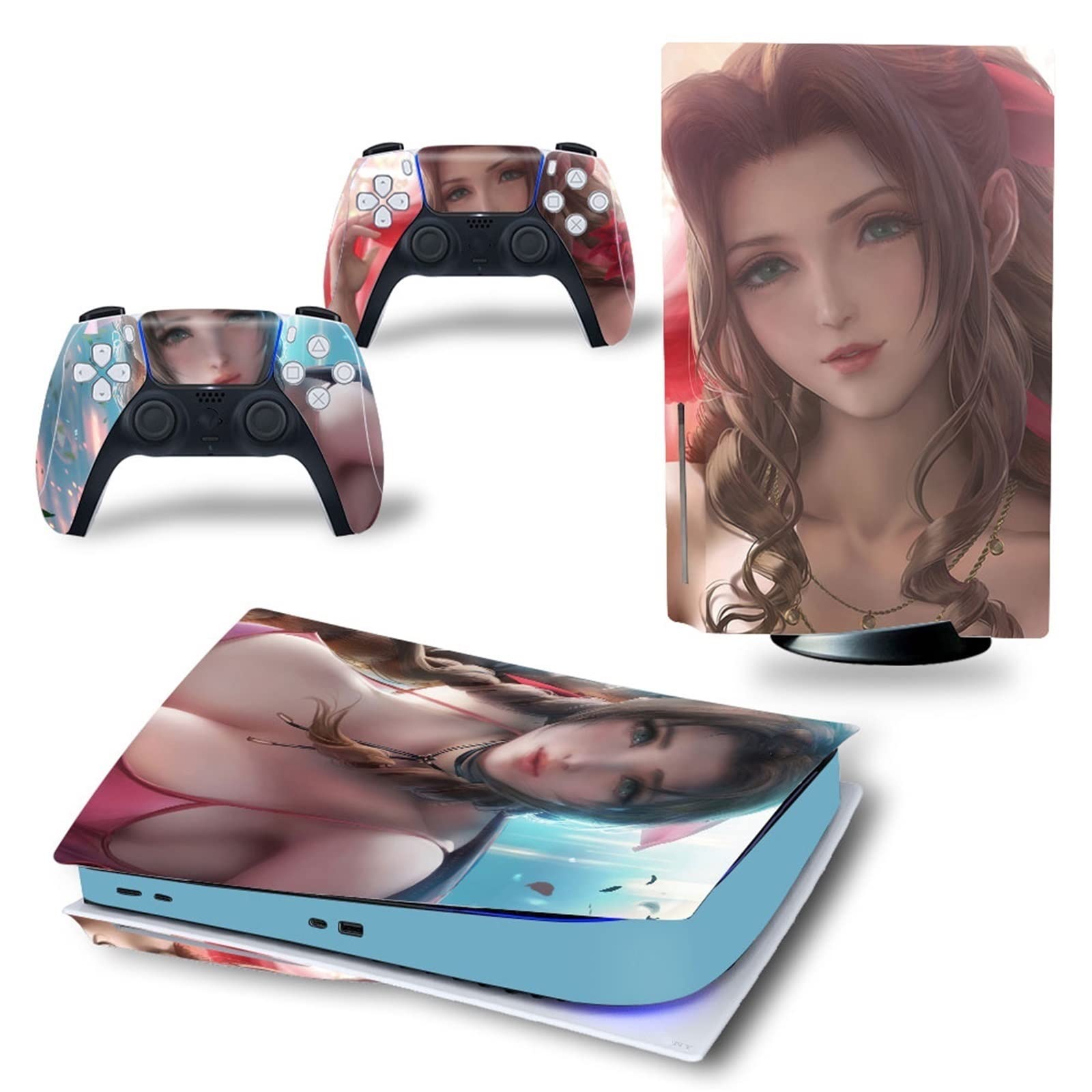 FXCON for PS5 Skin Disc Edition Anime Console and Controller Vinyl Cover Skins Wraps for PS5 Disc Version 11476 Bubble Free