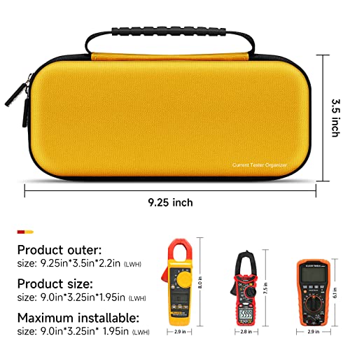 KingSung Hard Carrying Case for Fluke 323/324/325/302/303/305 Digital Clamp Multimeters and 374/375/376/902 FC True RMS Meters, with Wide Rubber Handle Strap, EVA Strong Drop-Resistant Shell,Yellow