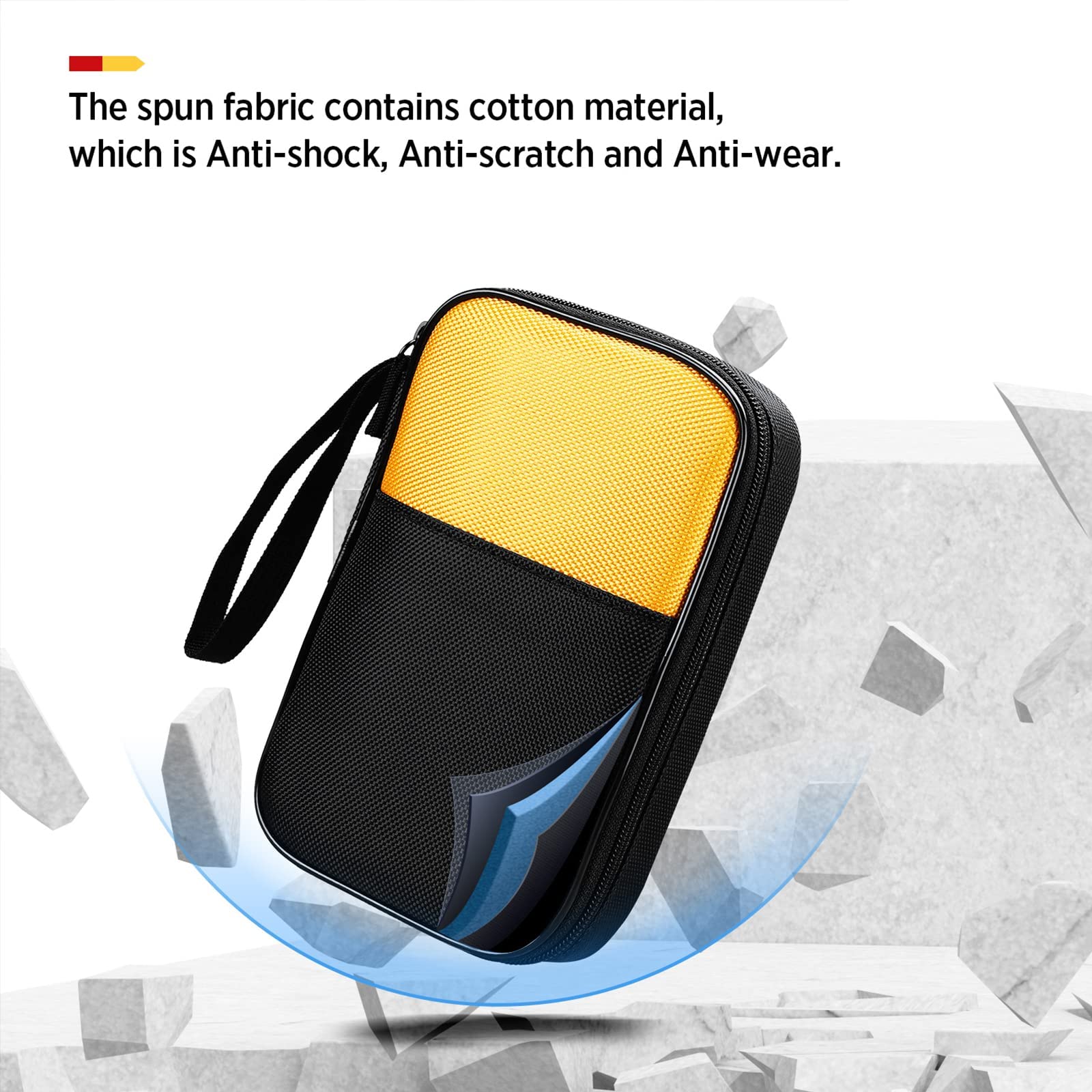 KingSung Zippered Soft Tool Carrying Case for Fluke 117/116/115/114/113 Digital Multimeter 62 Max and Many More, with Smooth Zipper and Thick Wrist Strap, Built-in Shock-Proof Cotton, Single-Layer