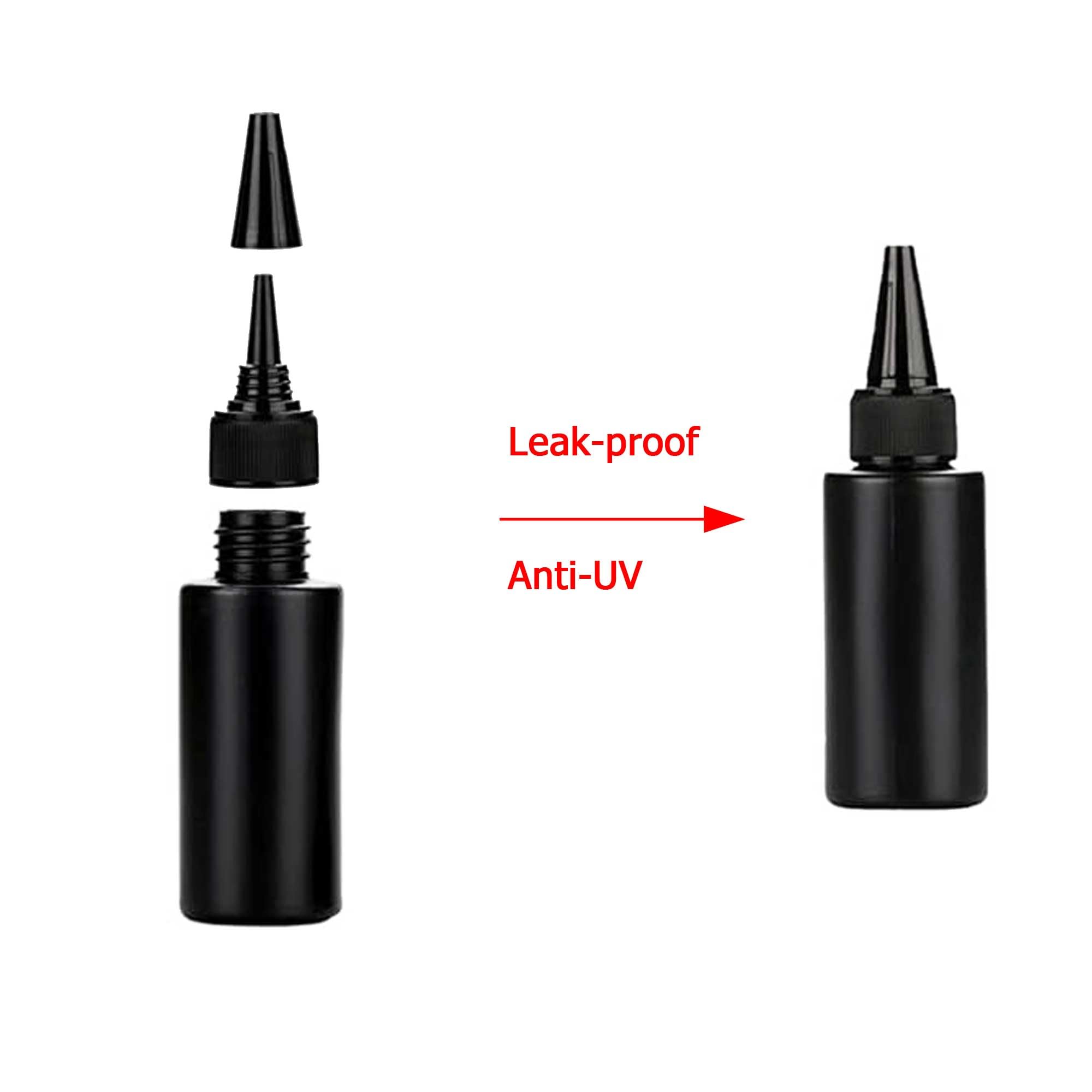 OFOWIN 30 Pcs Black Plastic Squeeze Dropper Bottle, 1oz 30ml Small Mouth Dropping Bottles with Cap Empty Squeezable Dispensing Drop Bottles for UV Solvents, Oils, Glue, Paint, Essence, E-liquid,Saline