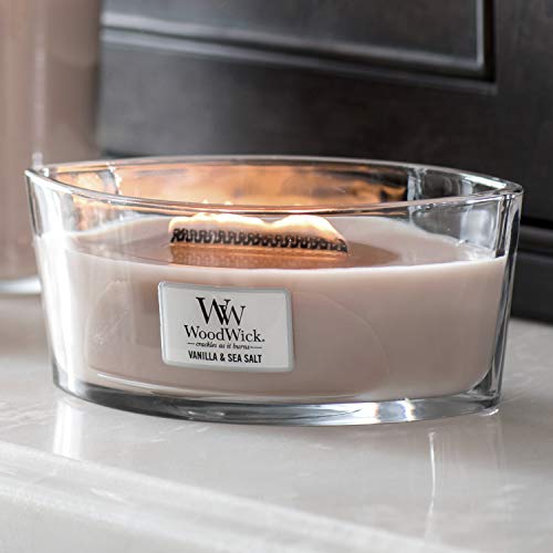 Woodwick Ellipse Scented Candle, Vanilla & Sea Salt, 16oz | Up to 50 Hours Burn Time & Ellipse Scented Candle, Lavender Spa, 16oz | Up to 50 Hours Burn Time