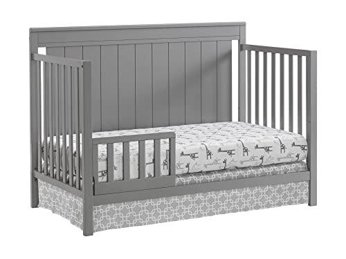 Oxford Baby Lazio 4-in-1 Convertible Crib, Dove Gray, GreenGuard Gold Certified