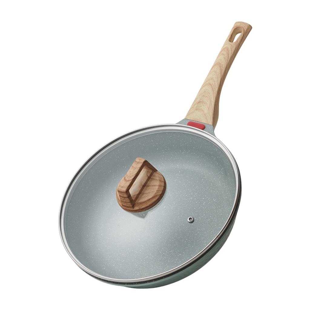 DHTDVD Medical Stone Pan Nonstick Pan Steak Frying Pan Pancake Pan Household Frying Pan with Lid