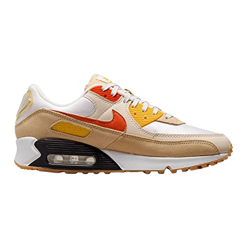 Nike mens Air Max 90 SE Shoes, Summit White/Safety Orange, 11