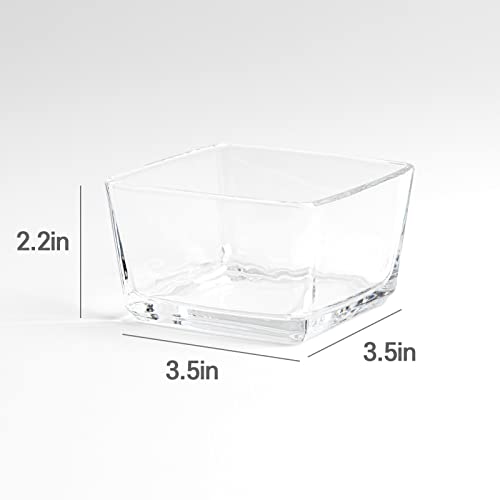 GOODSDECO Glass Serving Dishes with Wood Serving Tray, Divided Serving Platters with Wood Tray, Glass Bowl and Platters for Parties (2pcs)