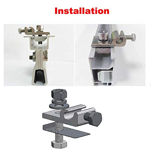 KINPAR Solar Panel Photovoltaic Bolt-On Coupling Earthing Ground Lug Cable Clamp Ground Clamp with Lay in Lug for Bare Wire and Pipe