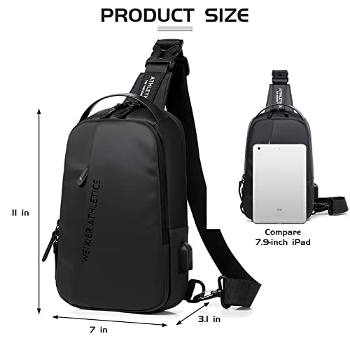 Konelia Crossbody Sling Bag Men Backpack Shoulder Bag Waterproof Chest Bag Backpack for Hiking Walking Biking Travel Cycling