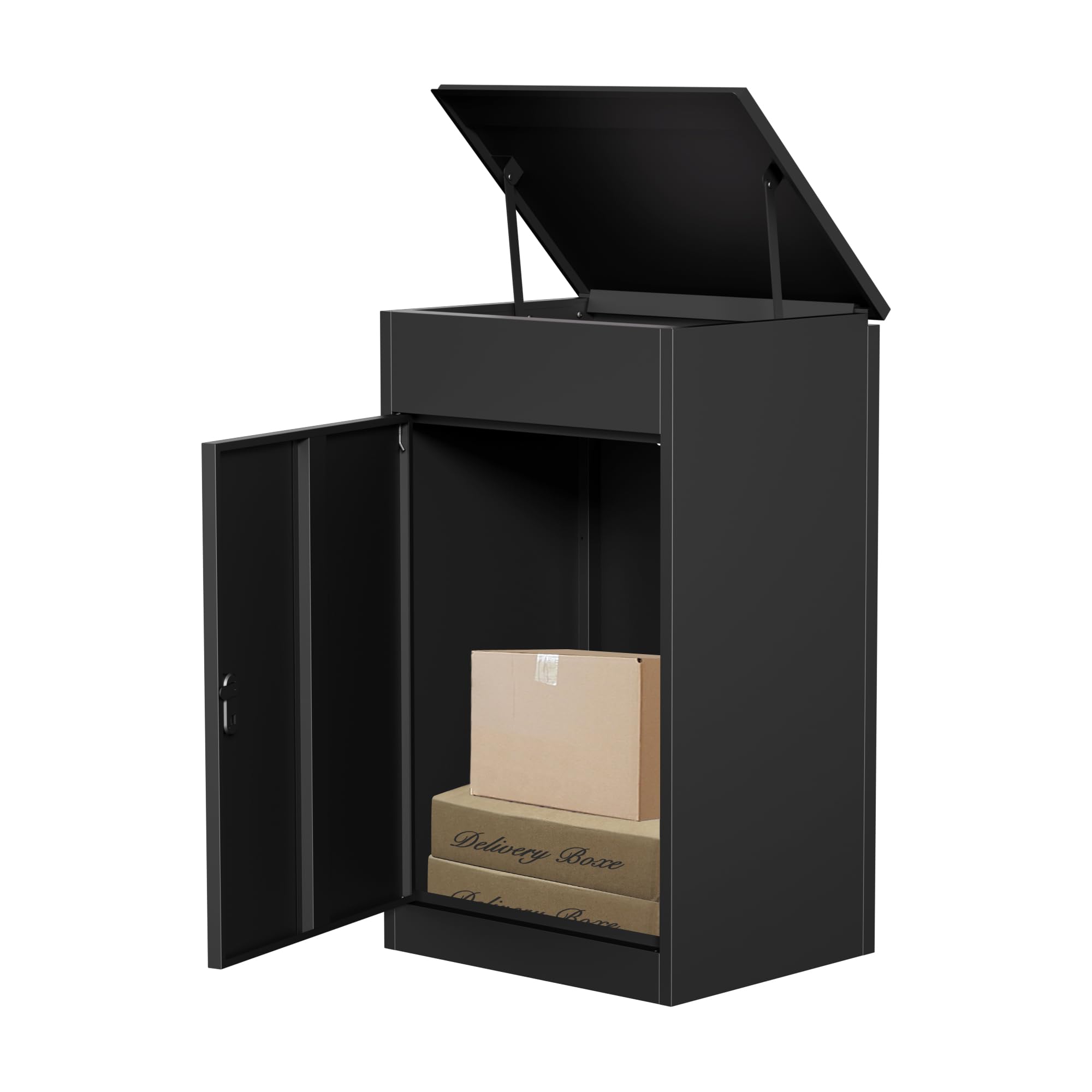 Package Delivery Box for Porch Deck Storage Box, Waterproof Package Drop Box for Outside, Anti Theft Package Lock Box Wall Mounted Package Delivery Boxes (19.7x16.1x41 inch)