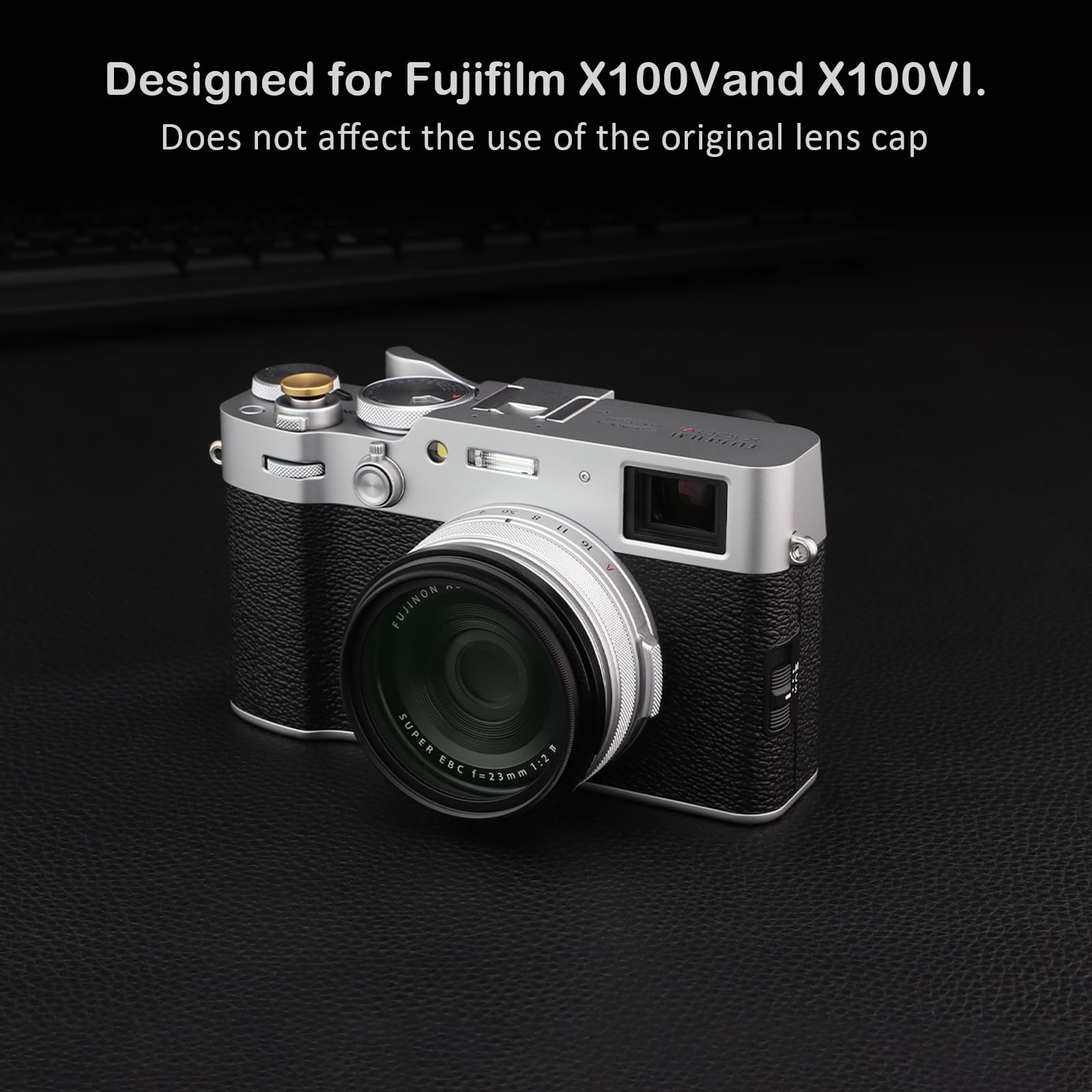 Haoge Lens Filter Adapter Ring for Fujifilm X100VI Fuji FinePix X100V Camera fit 49mm UV CPL ND Filter Lens Cap Replace Fujifilm AR-X100 Black