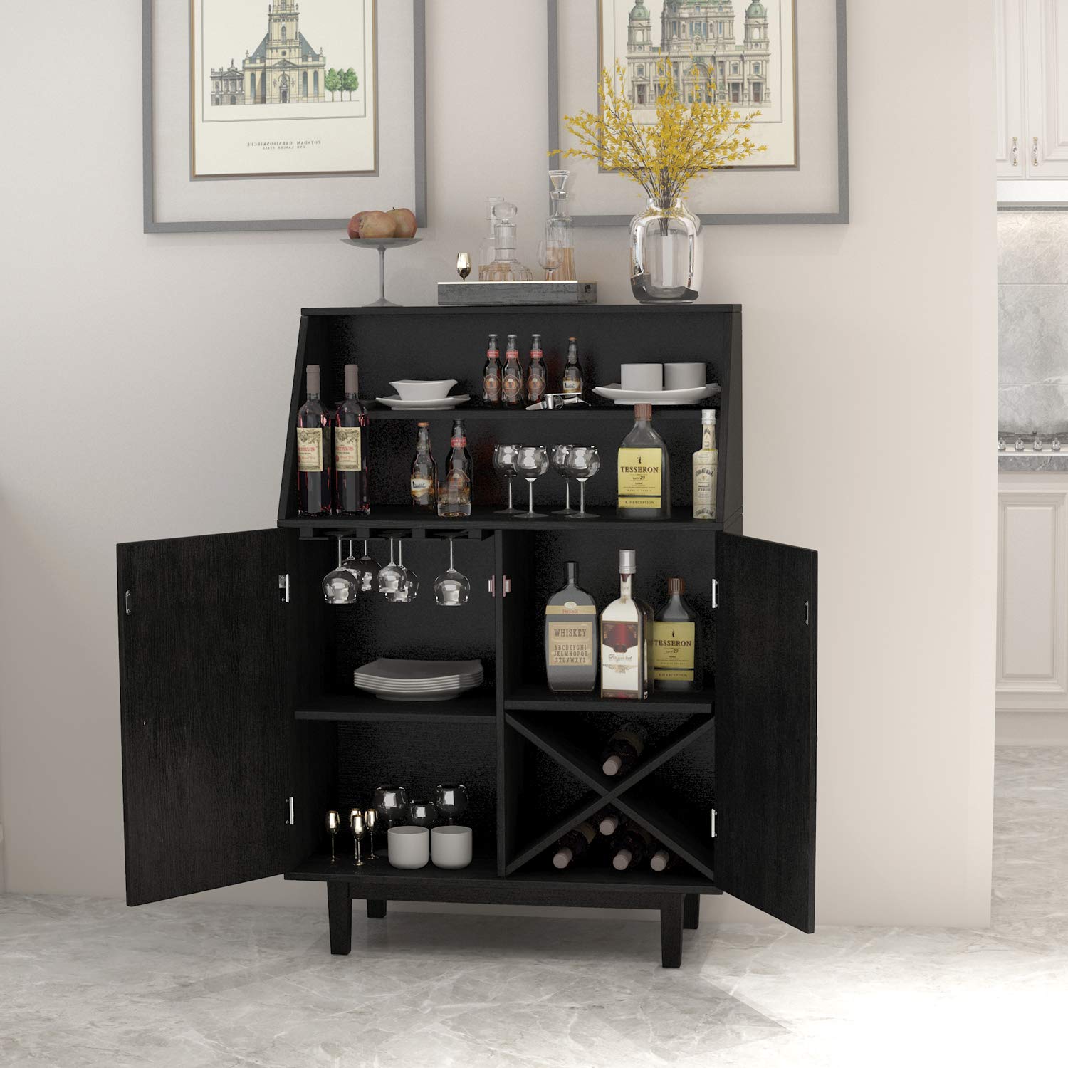 GDLF Bar Liquor Wine Cabinet Buffet Sideboard Home Coffee Mini Bar