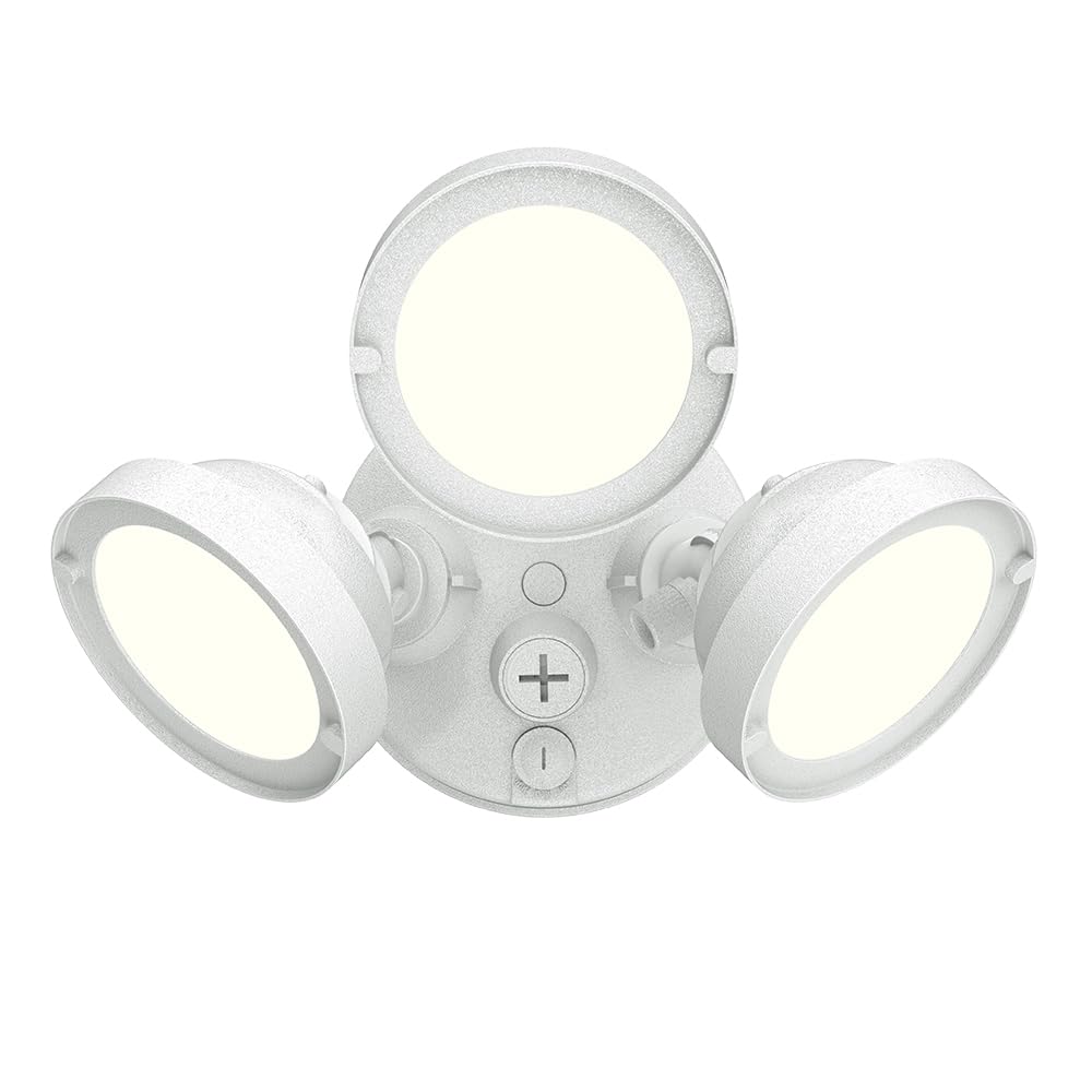 HALO TGS Outdoor Integrated LED Flood & Security Light Triple Round Head White
