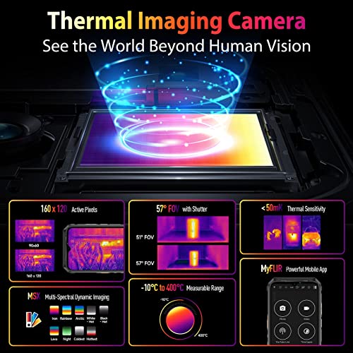 Ulefone Power Armor 18T 5G Rugged Phone, Thermal Imaging Camera 108MP Main Camera, 17GB+256GB MTK Dimensity 900, 9600mAh Battery QI 15W Wireless Charging, 6.58β FHD+ Corning Gorilla Screen, Android 12