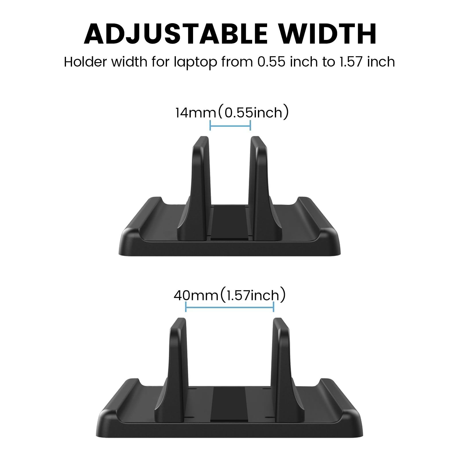 EAXBUX 3 in 1 Vertical Laptop Stand Holder,Adjustable ABS Plastic Desktop Notebook Dock,Vertical Laptop Stand Space-Saving for All MacBook/Surface/Samsung/HP/Dell/Chrome Book