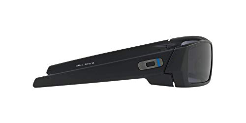 Oakley GASCAN OO9014 Sunglasses for Men + Vision Group Accessories Bundle(Matte Black/(Matte Black/Grey/Blue Line on Oakley Logo (901411), 60)