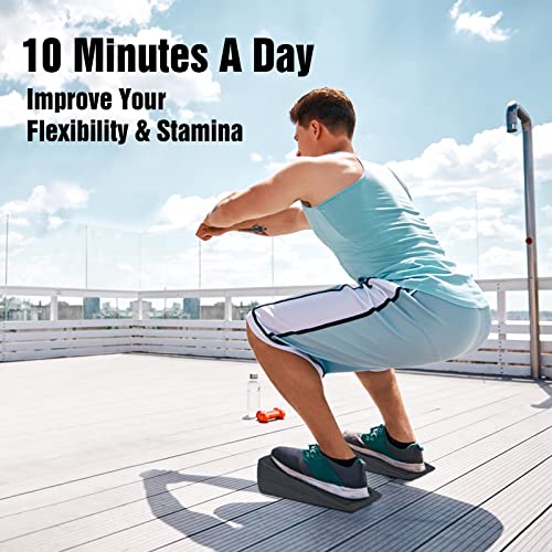 GDTOOLMMY Slant Board,3 Pcs Non-Slip Foam Calf Stretcher with 5 Adjustable Angles,480 Lbs Weight Capacity Squat Wedge for Exercises, Physical Therapy, Squats(Included Yoga Elastic Band)