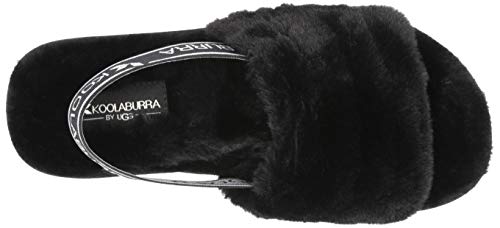 Koolaburra by UGG Women's Fuzz'n Ii Slipper, Black, 6 US