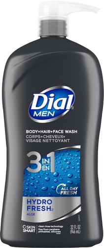 Dial Men 3in1 Body, Hair and Face Wash, Hydro Fresh, 32 fl oz