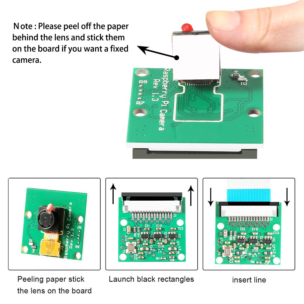 DORHEA for Raspberry Pi Camera Module 5MP 1080p Surveillance Cameras for Raspberry Pi Model A/B/B+, Pi 2 and Raspberry Pi 3, Raspberry Pi 4