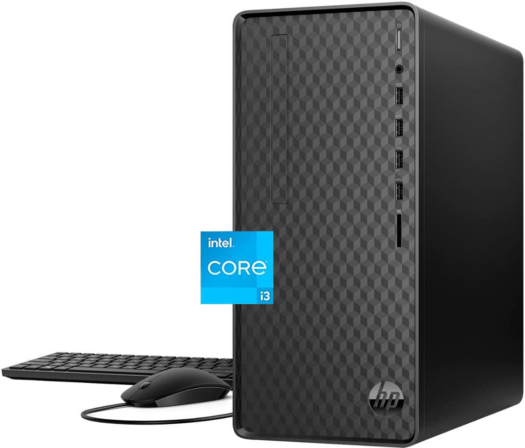 HP 2023 Newest Desktop, 12th Generation Intel Corei3-12100 Processor(4 core, 3.3GHz),8GB DDR4 RAM, 512GB SSD, Intel UHD Graphics 730 Graphics, Wi-Fi, Bluetooth, Windows 11 Home, Bundle with JAWFOAL