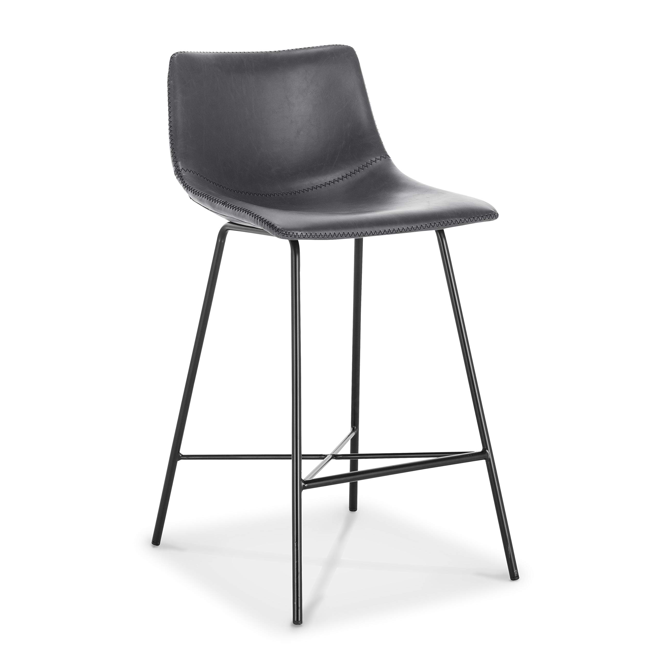 Poly and Bark Paxton 24” Counter Stool, Set of 3 Grey