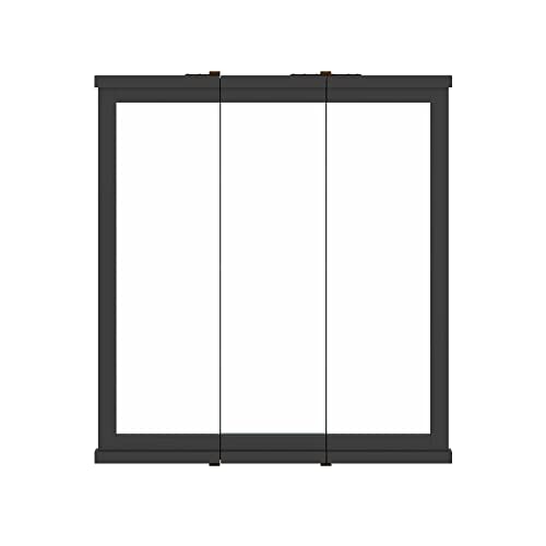 DHP Otum Bathroom 3 Door Mirrored Medicine Cabinet and Organizer, Surface Mount Wall Storage, Black