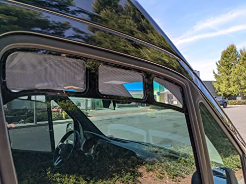 White Top Adventures Bug-out 2.0 Mercedes Sprinter Van window vent screen insert for 2007- Present. Sold as Sets