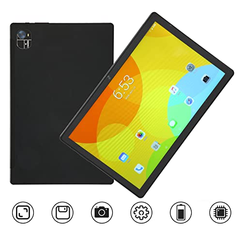 FOLOSAFENAR Tablet PC, 2 in 1 8 Core CPU 1920x1200 IPS 12GB RAM 256GB ROM 10.1 Inch Tablet 12MP Front 24MP Rear with Keyboard for Watching for Android 11.0 (Black)