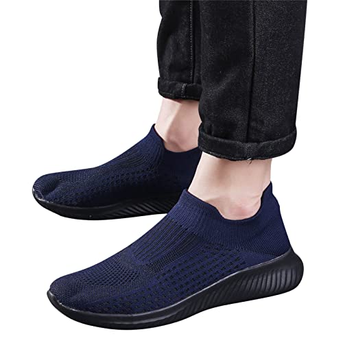 FASDNENDYS Men Solid Color Mesh Casual Shoes Comfortable Breathable Soft Sole Mens Sneaker Slippers Size 14 Dark Blue