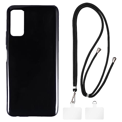 Shantime Infinix Note 7 Lite Case + Universal Mobile Phone Lanyards, Neck/Crossbody Soft Strap Silicone TPU Cover Bumper Shell for Infinix Note 7 Lite (6.6â)