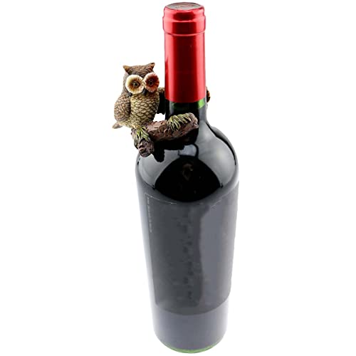Owl Wine Bottle Rustic Lodge Bottle Hanger Hugger Decorative Barware Ornament