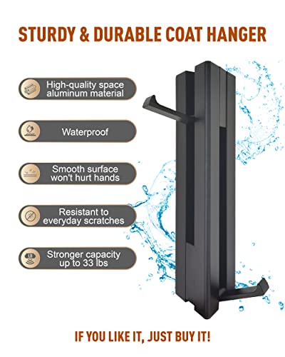 Waterproof Towel Robe Coat Holder for Wall，Foldable Black Towel Hooks，coat rack，Free Perforated，Bathroom Hooks，Black Wall Hooks，Bathroom Towel Holder，adhesive robe hooks for wall，for Bathroom，Kitchen