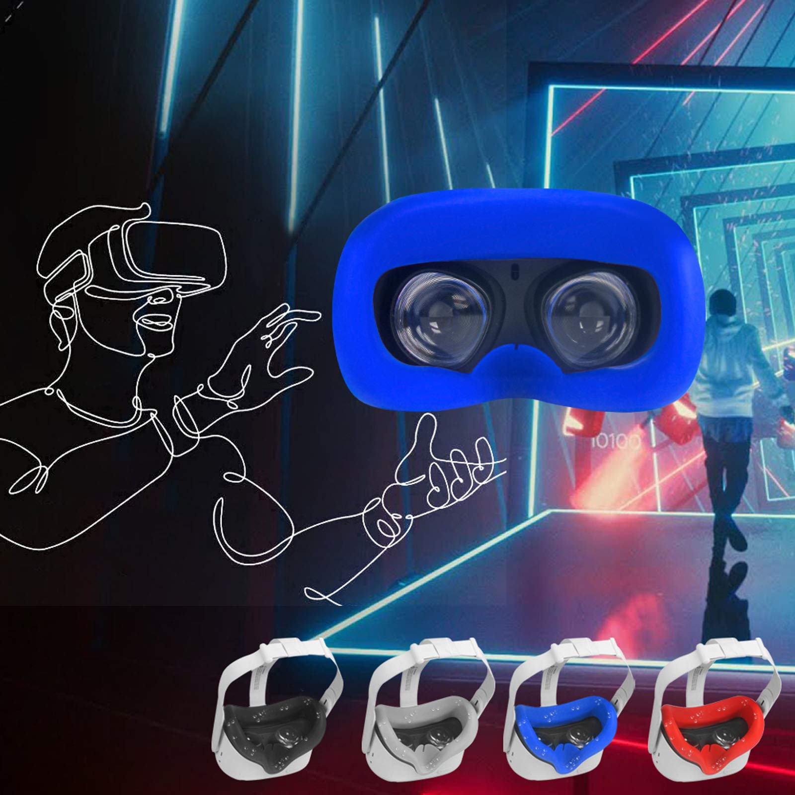 Dustproof Lens Anti Scratch Case Silicone Eye Cover Pad Skin for Oculus Quest 2