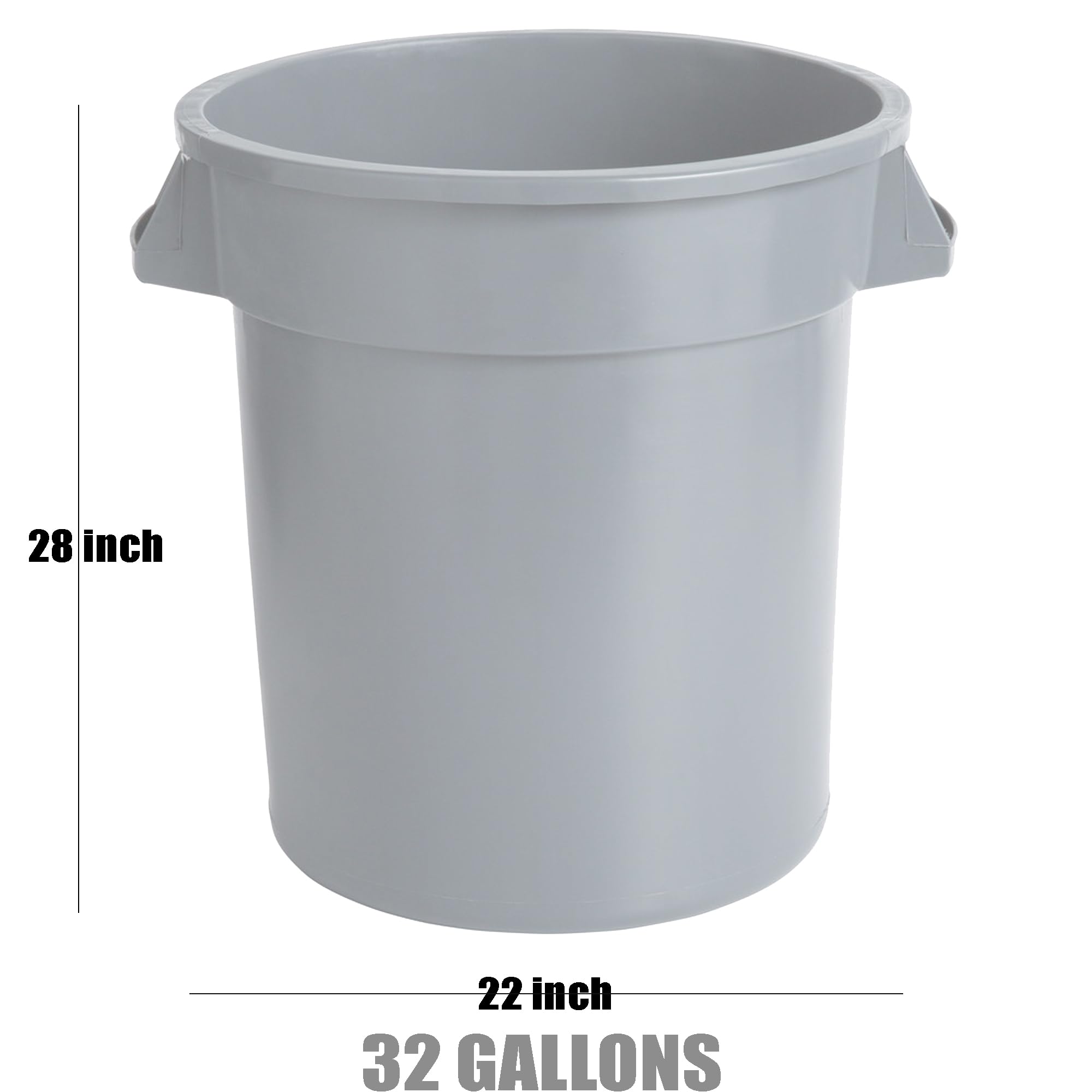 MOLFAR 5 Pack! Blue 32 Gallon Commercial Trash Can with Lid – Heavy-Duty, Plastic for Indoor and Outdoor Use, Snap-On Lid for Secure Closure, Ideal for Restaurants, Offices, and Public Spaces