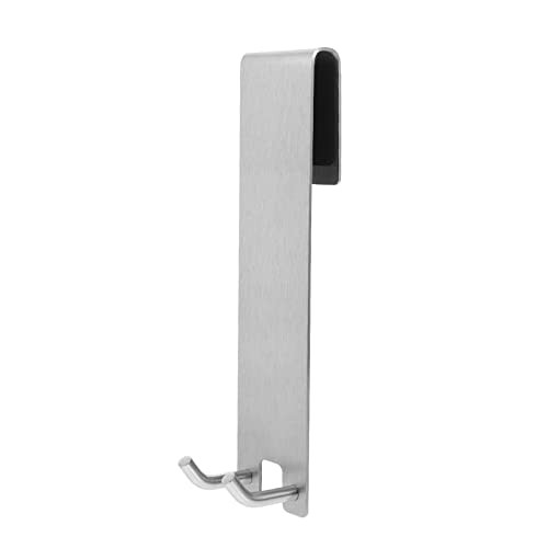 DOITOOL 3pcs Hanger Punch Glass Hook Clothing Frameless Hangers Extended Hats Free Stainless Steel Squeegee Hanging The Bedroom Robe Back Bathroom Storage Home Clo Universal Hooks Silver