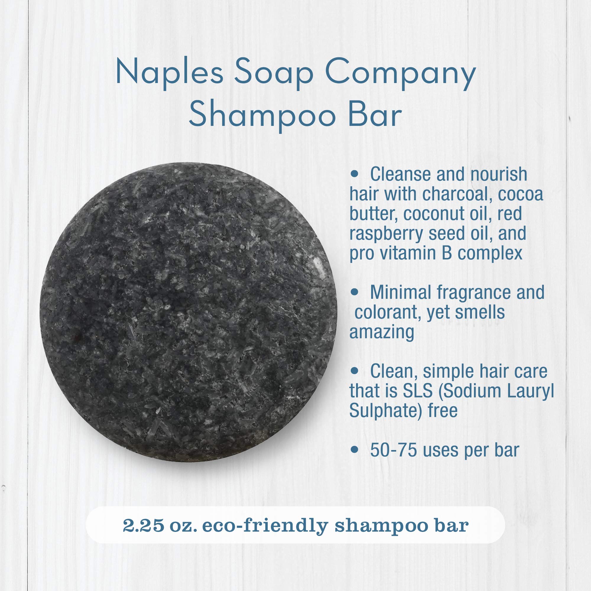 Naples Soap Company, 50-75 Use, Solid Shampoo Bar, Gentle, Eco-Friendly Haircare Helps Ensure Nourished and Healthy Hair, All Hair Types, Lavender, 1.75 oz.