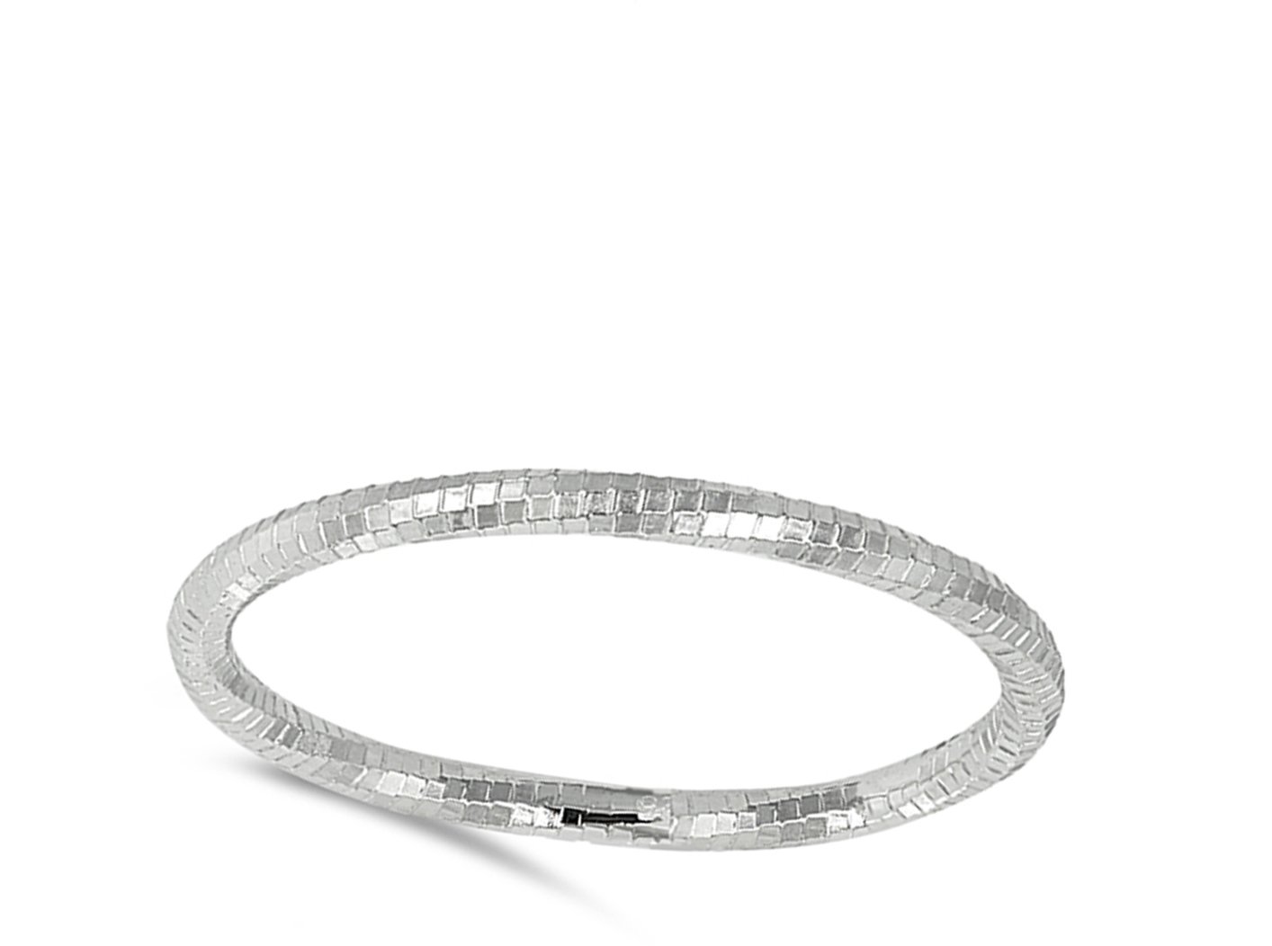 Diamond-Cut Stackable Spiral Twist Ring New .925 Sterling Silver Band Size 9