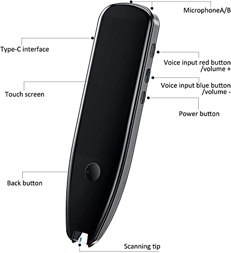 Pen Translation Device, scanning Translation Reading Pen - multilingual Dictionary Pen with Bluetooth/Wi-Fi/AI Voice Assistant| Scan Text and translate | Speak and translate - Wireless and Offline