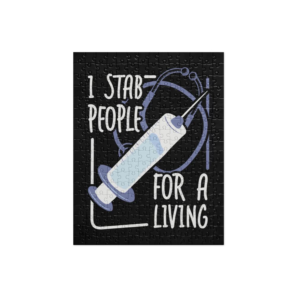 I Stab People for A Living Funny Injection Stethoscope Jigsaw Puzzle