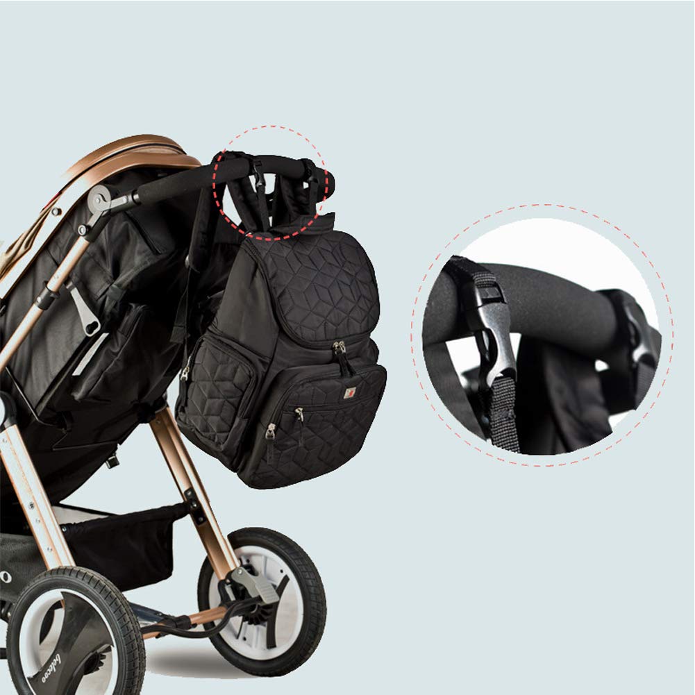 Diaper Bag Backpack, Large Capacity Baby Changing Bags, Waterproof Baby Diaper Bag, Nappy Bag For Mom And Dad Black