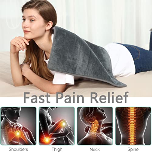 XUYU Heating Pad for Back, Neck, Shoulder, 31.5''x23.6'' Electric Heat Pad Smart Controller with Memory Function, Auto Shut Off