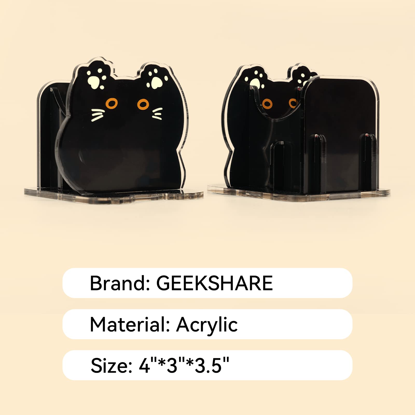 GeekShare Cute Acrylic Controller Holder for Xbox Series X S/Xbox one / PS5 / PS4, Desktop Display Game Controller Stand Pen Holder for Gaming Accessories- Black Cat