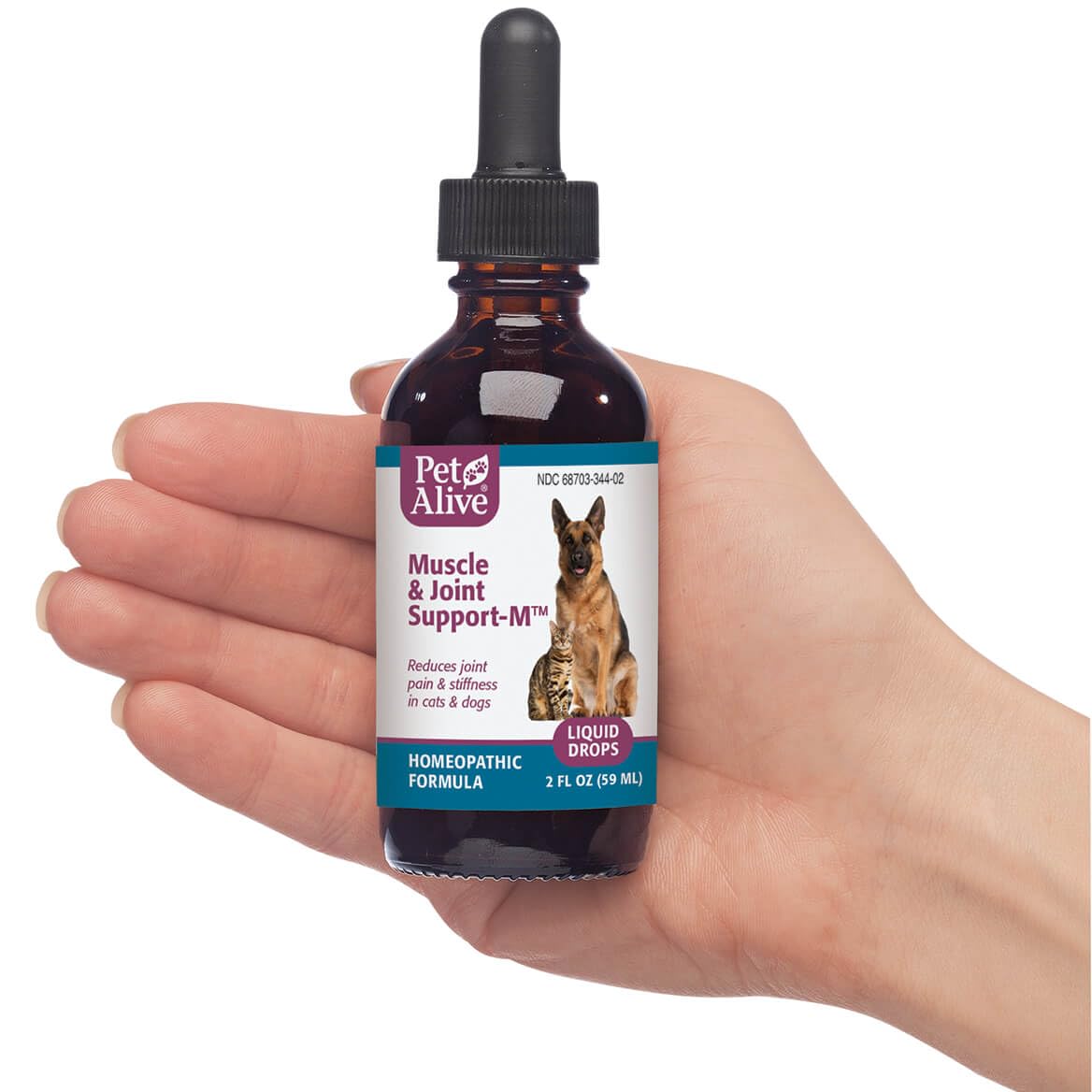 PetAlive Muscle and Joint Support-M - Natural Homeopathic Formula for Joint Pain and Stiffness in Pets - Supports Joint Health and Movement in Dogs and Cats - 59 mL