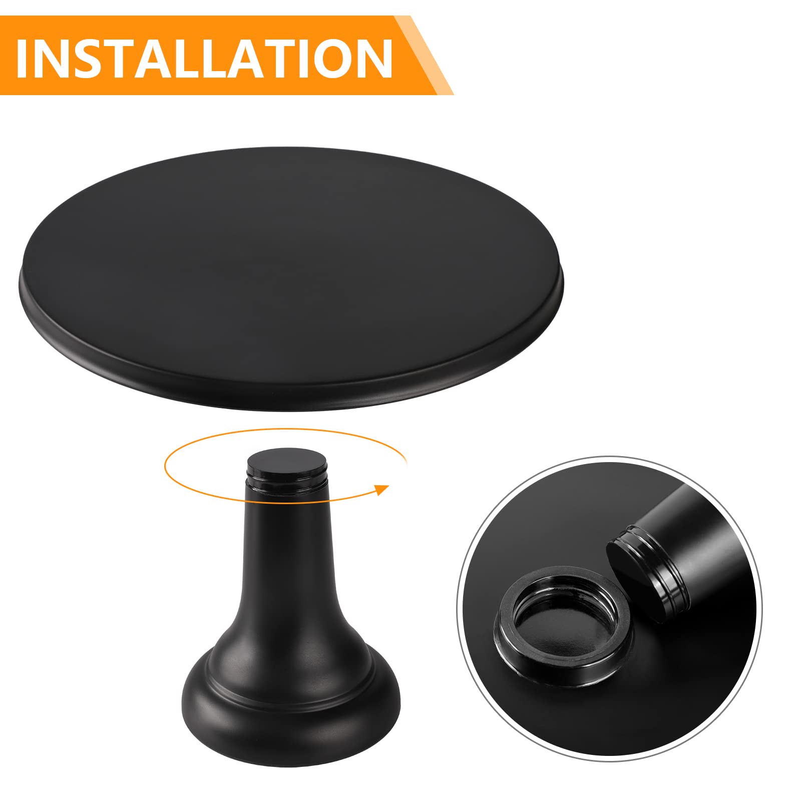 ECOWAY Round Cake Stand 9.84 Inch with Spatula, Black Cupcake Stand Bamboo Fiber, Dessert Display Plates for Snacks, Cookies, Candy Dish1