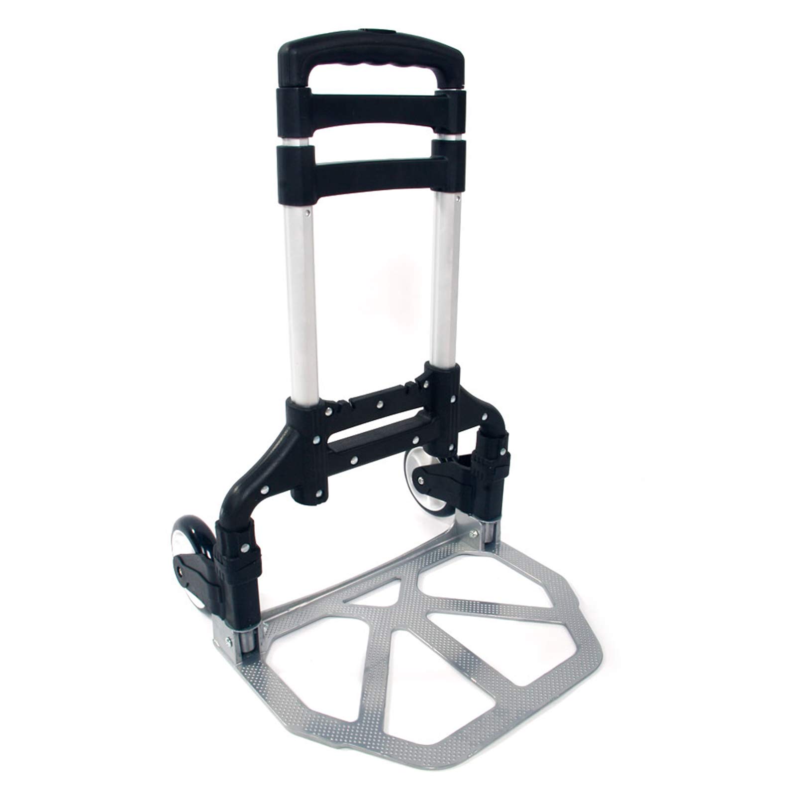 gt6-ZJ Portable Folding Collapsible Aluminum Cart Dolly Push Truck Trolley Black